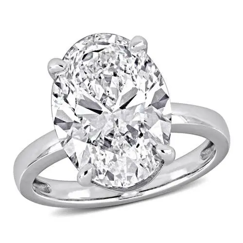 JULIANNA B. Ctw Lab-grown Diamond Oval Solitaire Ring - White Gold