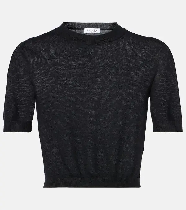 Alaïa Cropped Cashmere Top