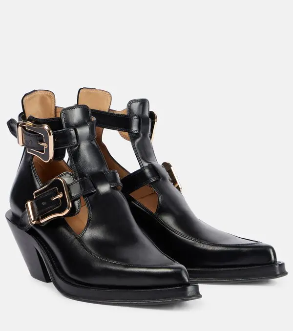 Gabriela Hearst Leather Ankle Boots - Black