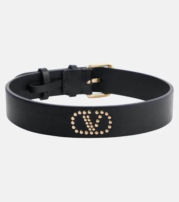 Valentino Garavani Vlogo Signature Leather Choker - Black