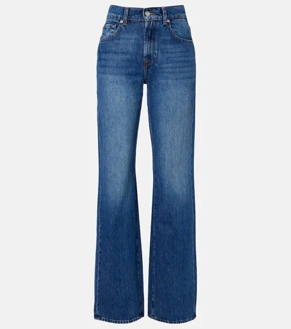 7 For All Mankind Tess Straight Leg Jeans - Blue
