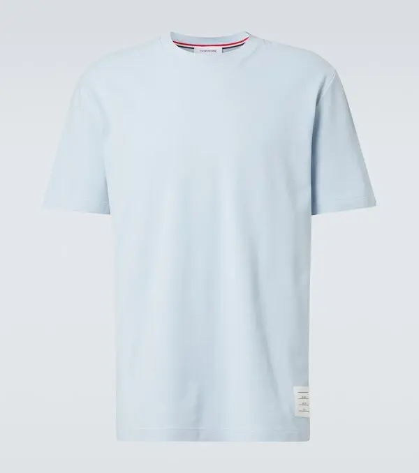 Thom Browne 4-bar Cotton Piqué Polo Shirt - Blue