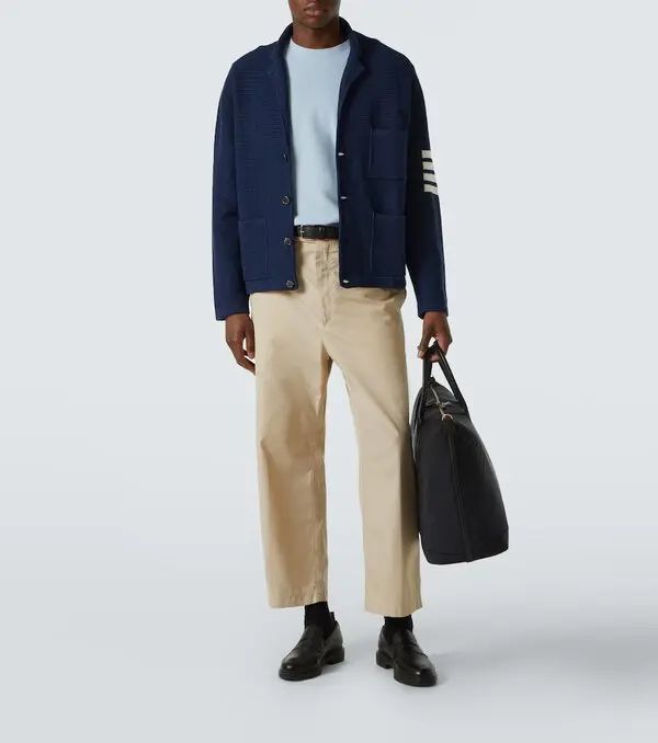 Thom Browne 4-bar Cotton Piqué Polo Shirt - Blue