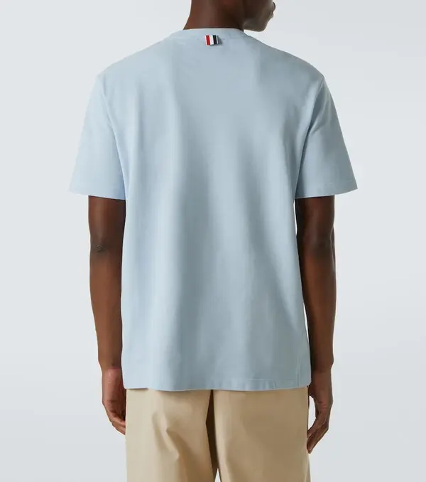 Thom Browne 4-bar Cotton Piqué Polo Shirt - Blue