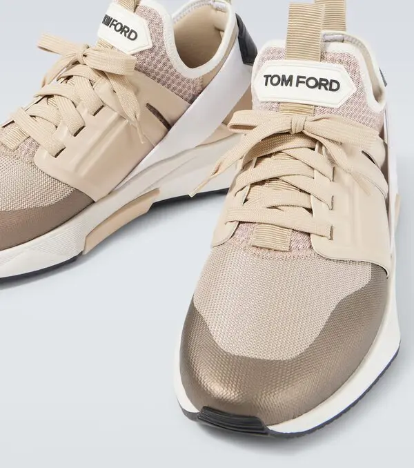TOM FORD Jago Leather-trimmed Sneakers