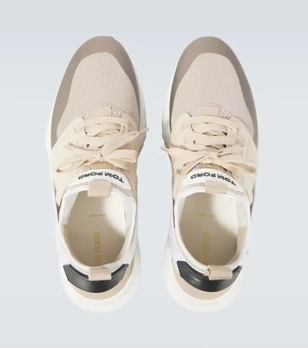 TOM FORD Jago Leather-trimmed Sneakers