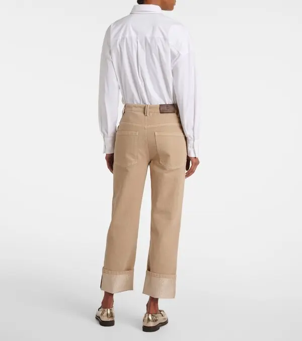 Brunello Cucinelli Mid-rise Straight Leg Jeans - Beige