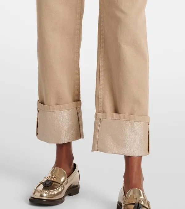 Brunello Cucinelli Mid-rise Straight Leg Jeans - Beige