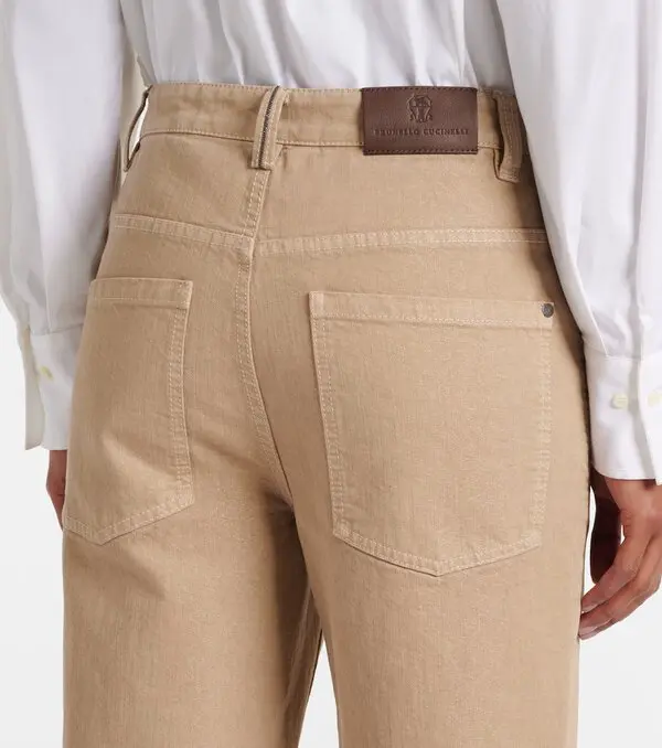 Brunello Cucinelli Mid-rise Straight Leg Jeans - Beige
