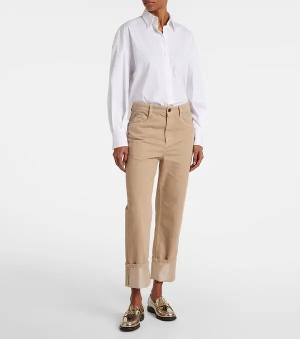 Brunello Cucinelli Mid-rise Straight Leg Jeans - Beige
