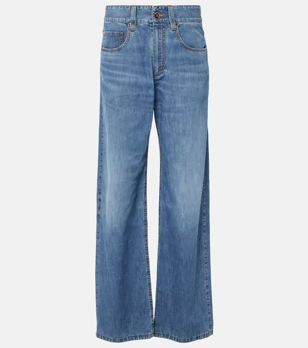 Brunello Cucinelli Mid-rise Straight Leg Jeans - Blue
