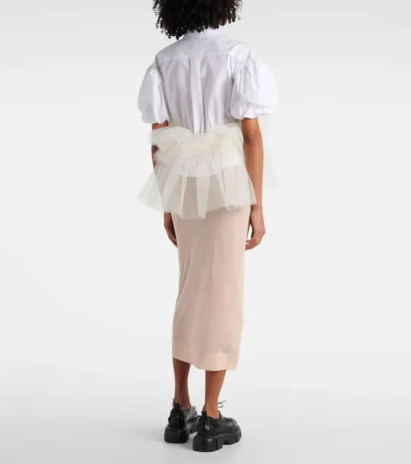 Simone Rocha Sheer Pencil Skirt - Neutrals