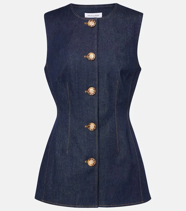 Veronica Beard Jessup Cotton-blend Vest - Blue