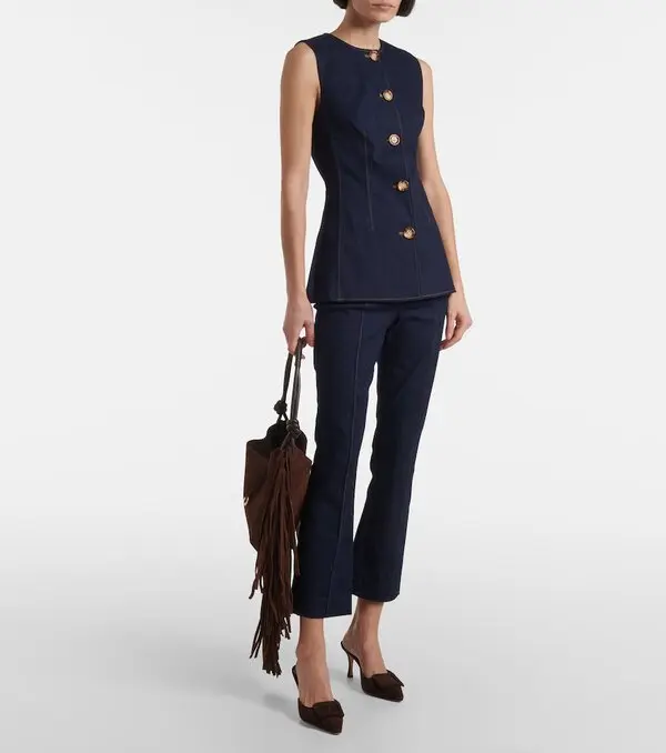 Veronica Beard Jessup Cotton-blend Vest - Blue