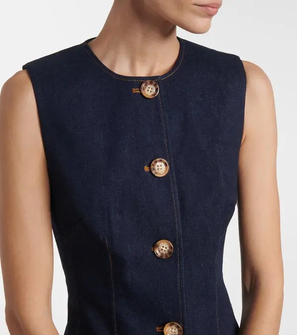 Veronica Beard Jessup Cotton-blend Vest - Blue
