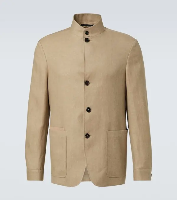 Zegna Il Conte Linen And Wool Jacket - Grey