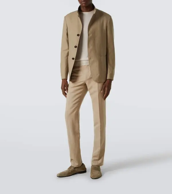 Zegna Il Conte Linen And Wool Jacket - Grey