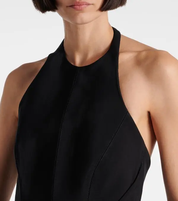 MUGLER Asymmetric Draped Mini Dress