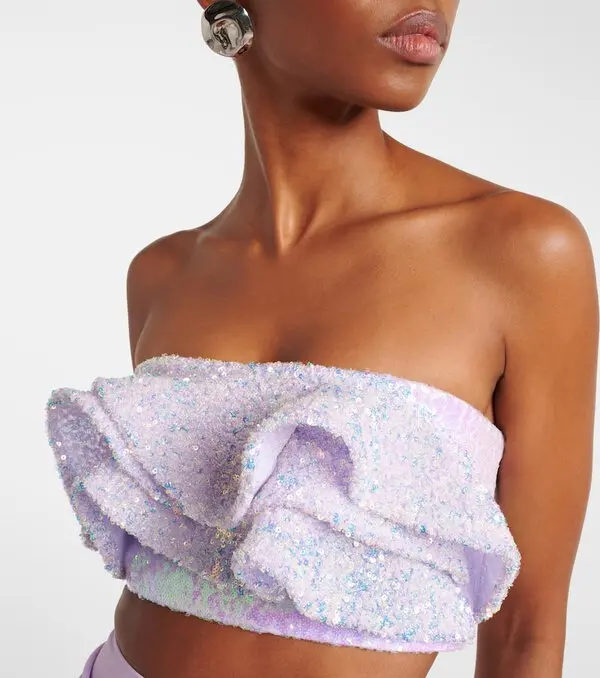 Maticevski Together Wave Sequined Bandeau Top
