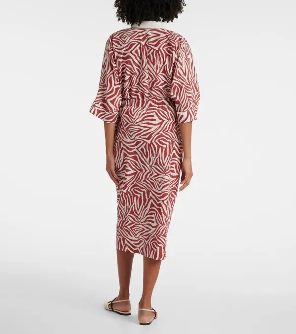 Brunello Cucinelli Printed Cotton And Silk Wrap Skirt