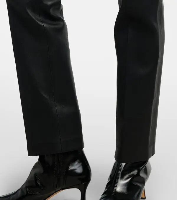 JOSEPH Coleman Leather Straight Pants - Black
