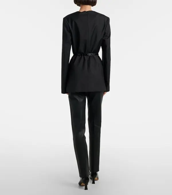 JOSEPH Coleman Leather Straight Pants - Black