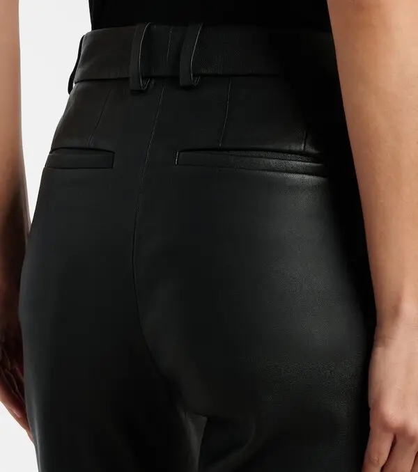 JOSEPH Coleman Leather Straight Pants - Black