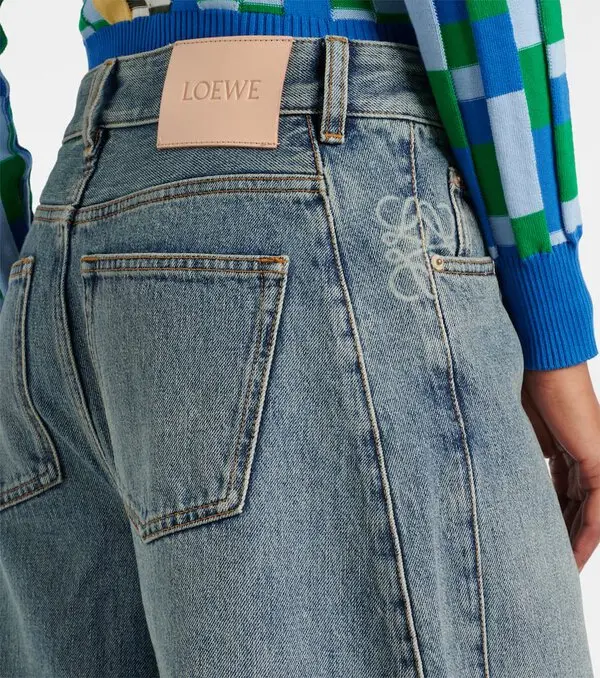 Loewe Anagram Barrel-leg Jeans - Blue