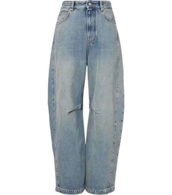 Loewe Anagram Barrel-leg Jeans - Blue
