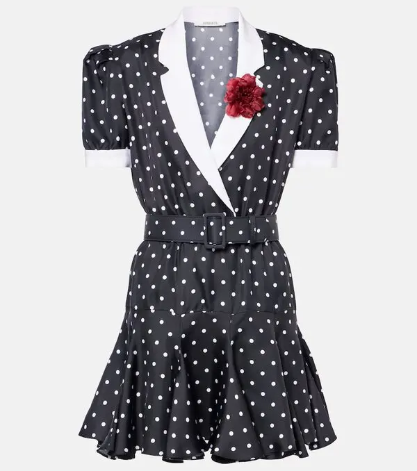 RODARTE Polka Dot Silk Twill Minidress