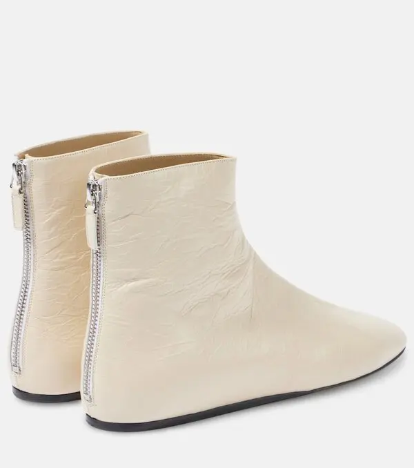 Le Monde Beryl Luna Leather Ankle Boots - White