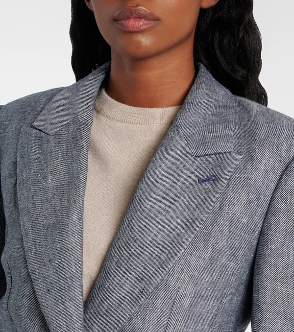 Brunello Cucinelli Hemp And Linen Blazer - Grey