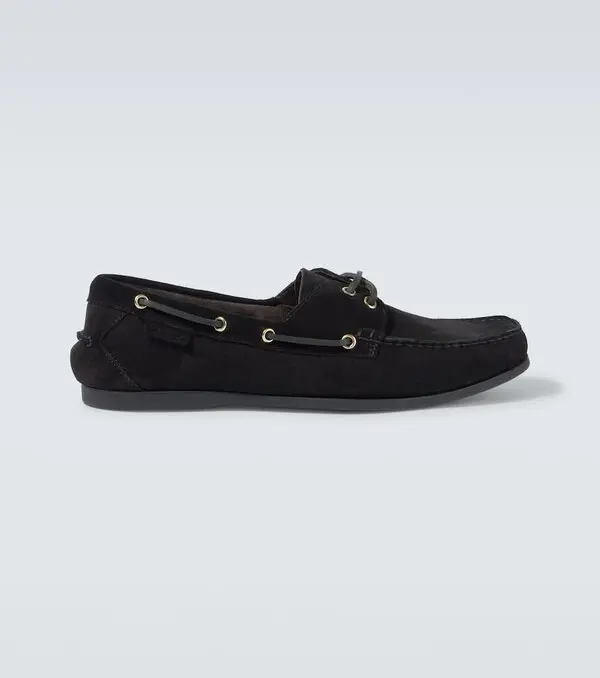 TOM FORD Robin Suede Boat Shoes - Black