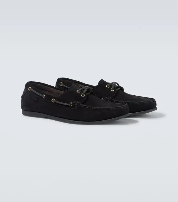 TOM FORD Robin Suede Boat Shoes - Black