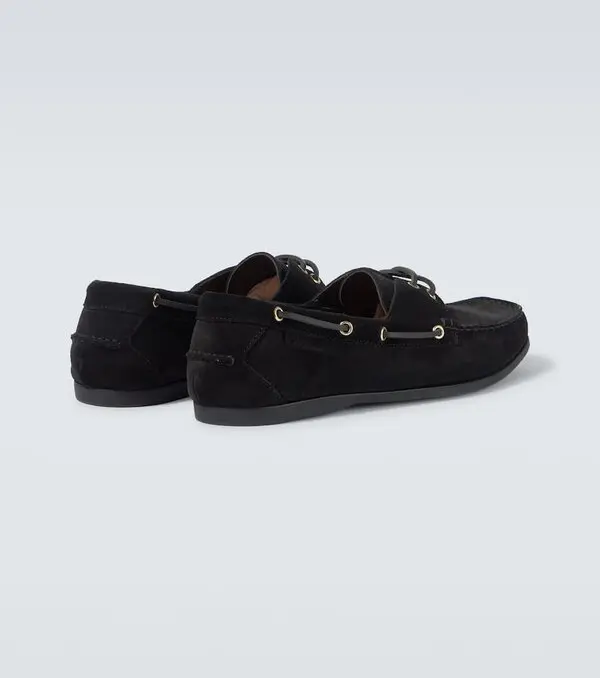 TOM FORD Robin Suede Boat Shoes - Black