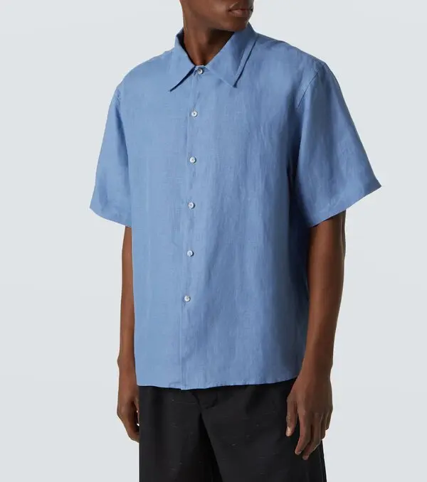 Commas Linen Bowling Shirt