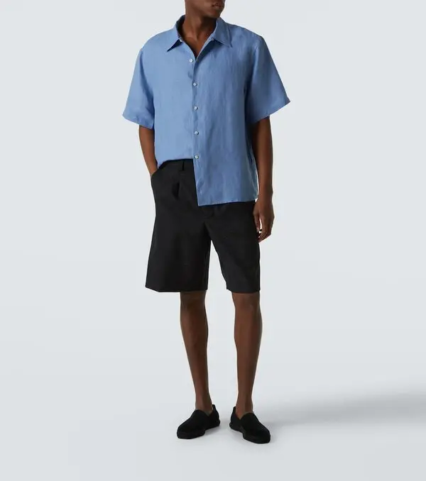 Commas Linen Bowling Shirt