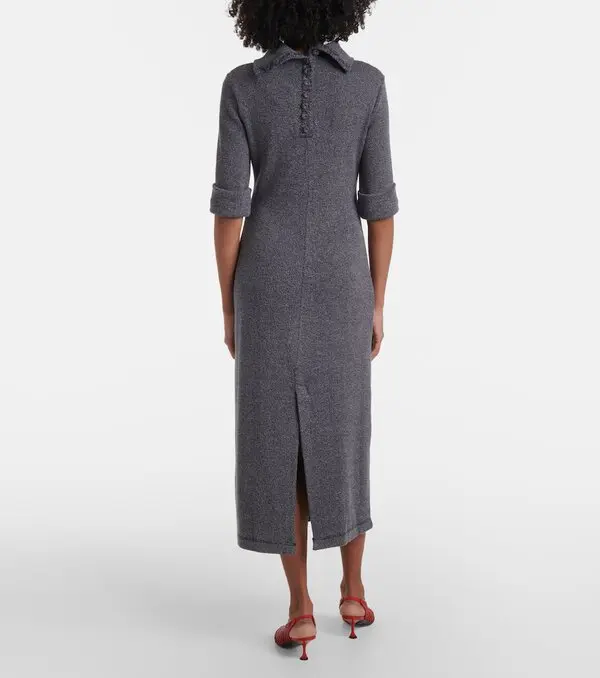 Proenza Schouler White Label Cerine Ribbed-knit Bouclé Midi Dress