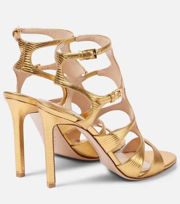 TOM FORD Paradis Snake-effect Leather Sandals