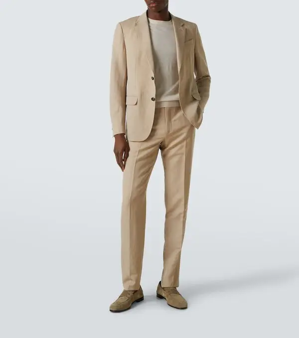 Zegna Trofeo Wool And Linen Suit - Beige