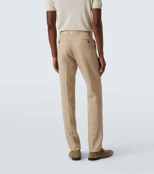 Zegna Trofeo Wool And Linen Suit - Beige