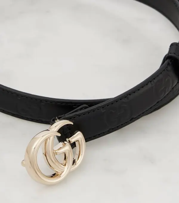 Gucci Gg Marmont Leather Belt - Black
