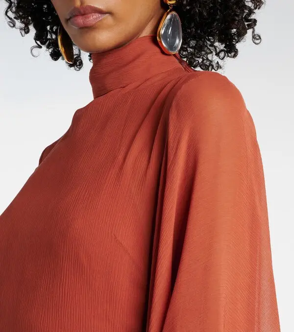 TALLER MARMO Silk Chiffon Kaftan - Red