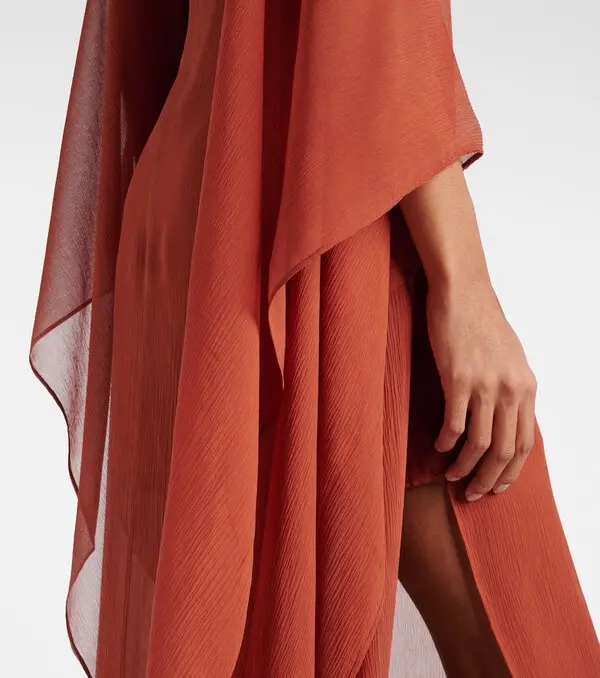 TALLER MARMO Silk Chiffon Kaftan - Red