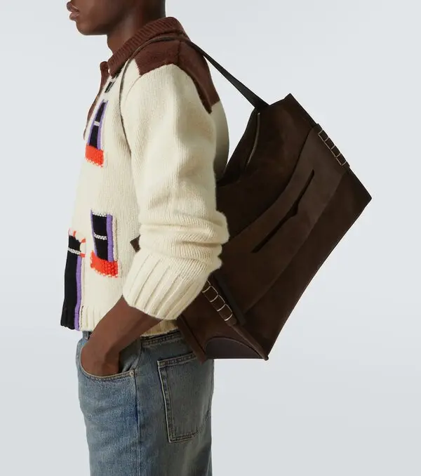 JW Anderson Loafer Large Suede Shoulder Bag