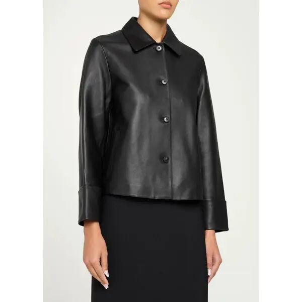 Theory Boxy Leather Jacket