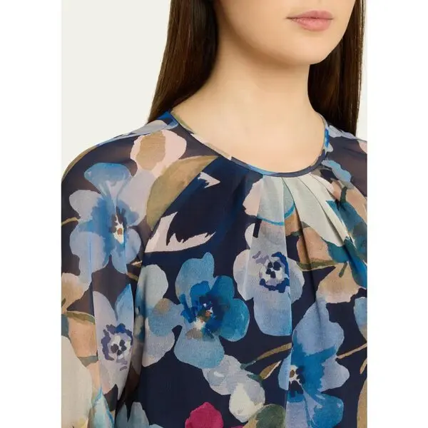 Rickie Freeman For Teri Jon Floral-print Chiffon Gown