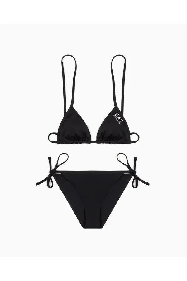 EA7 Triangle Bikini With Logo - Black