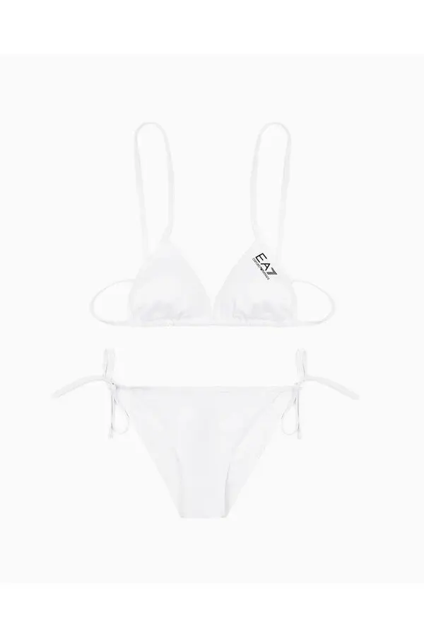 EA7 Triangle Bikini With Logo - White