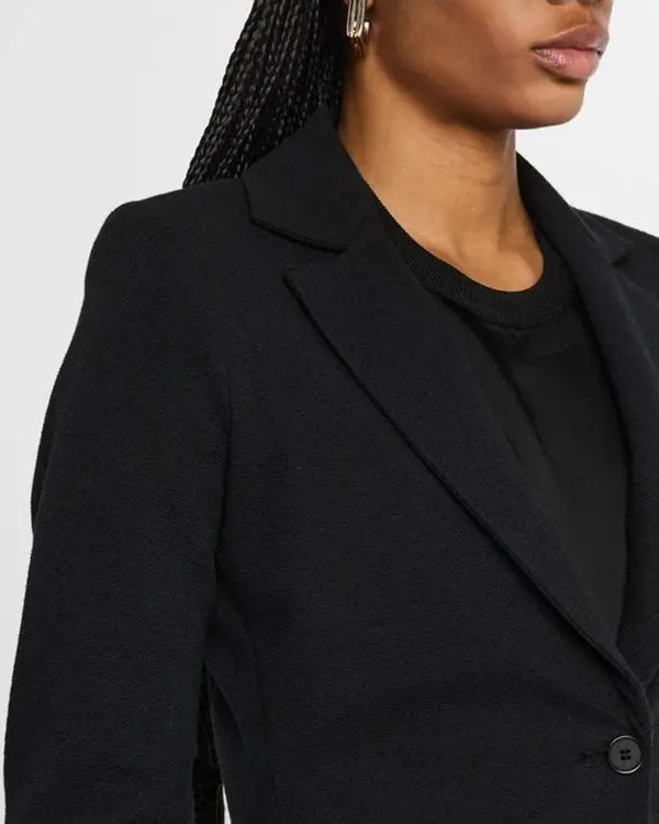 Emporio Armani Single-button Stretch Jersey Jacket - Black